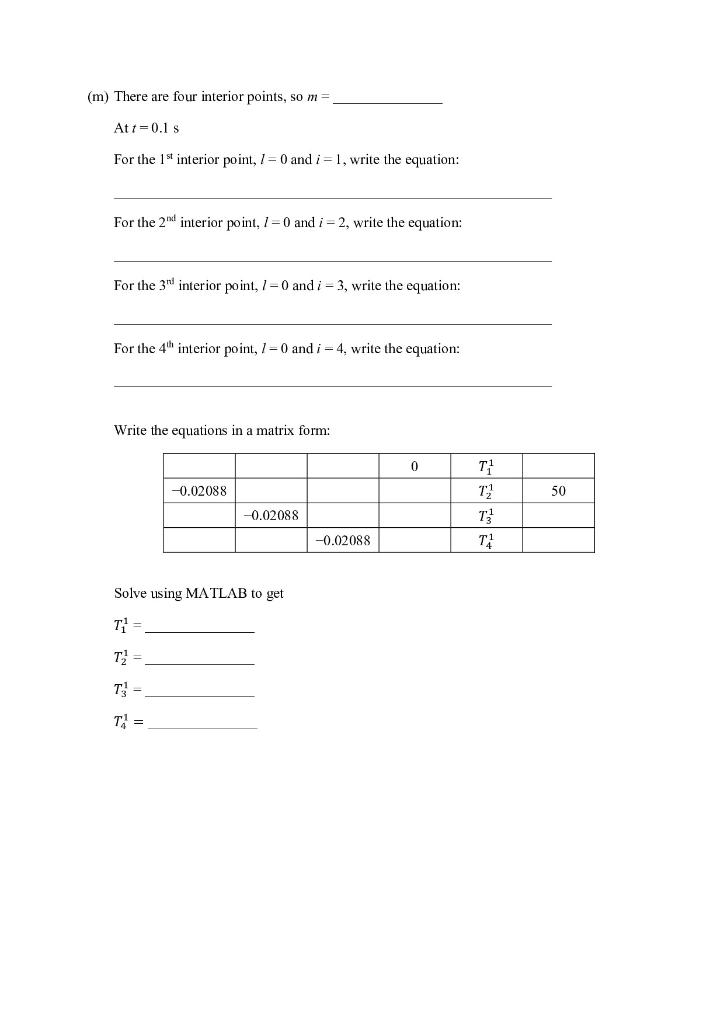 Solved Explicit Solution of the One-Dimensional | Chegg.com