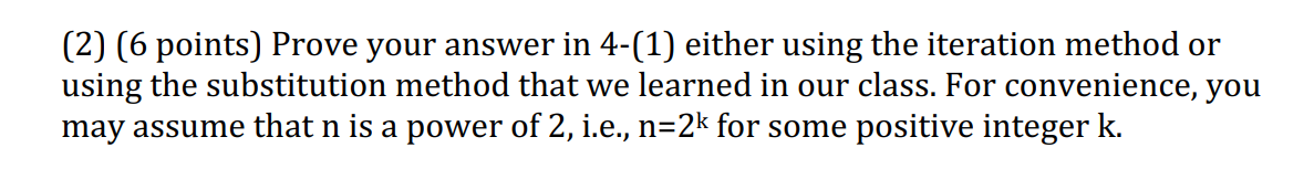 Solved 4. (10 points) Solving Recurrences (1) (4 points) | Chegg.com