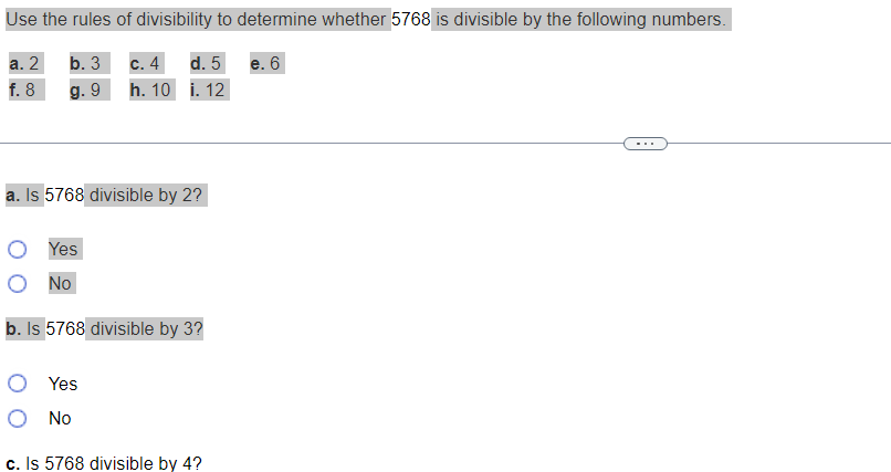 Solved Use the rules of divisibility to determine whether | Chegg.com