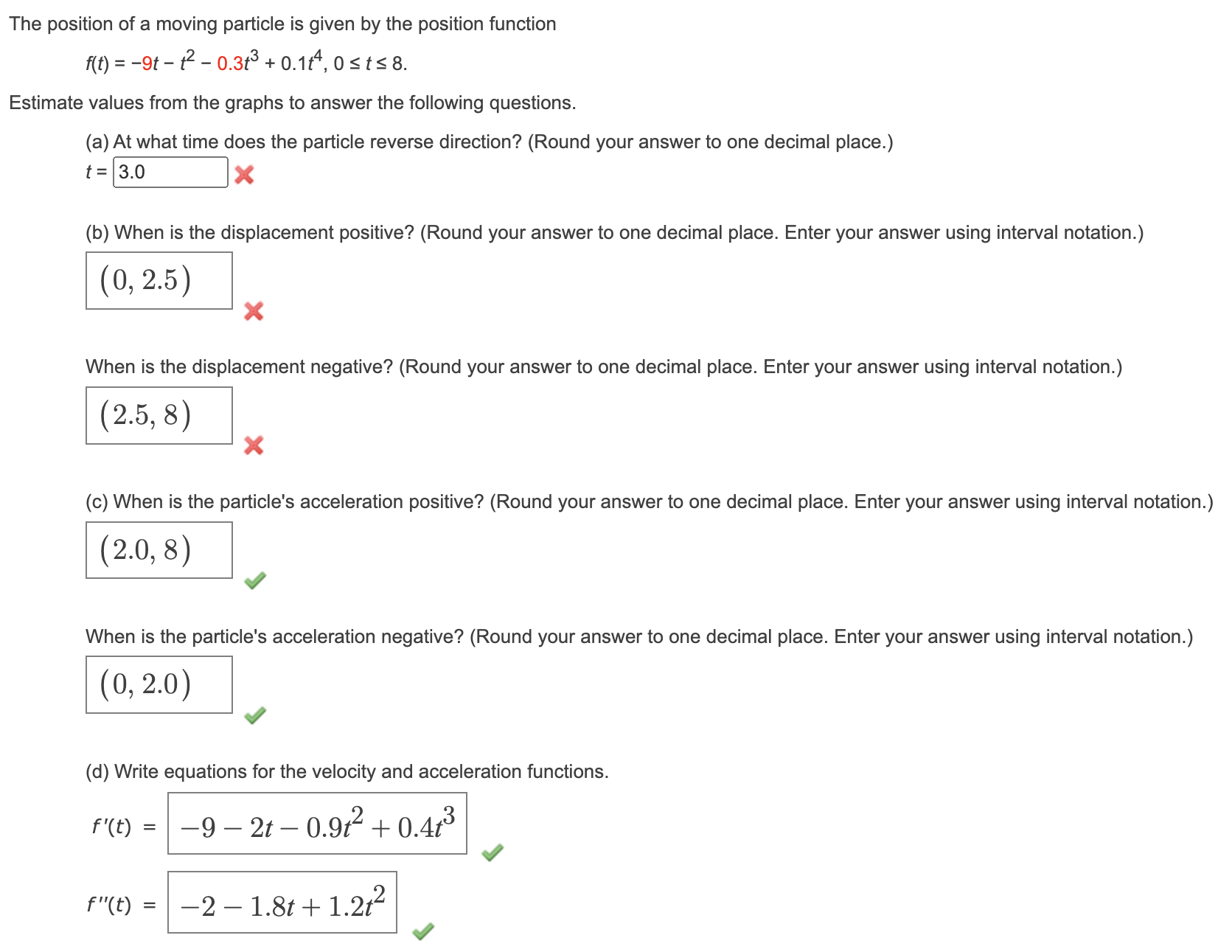 Solved The position of a moving particle is given by the | Chegg.com