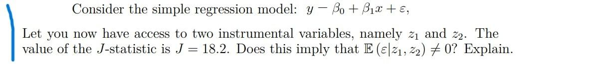 Solved Consider the simple regression model: y- Bo + B12 +€, | Chegg.com