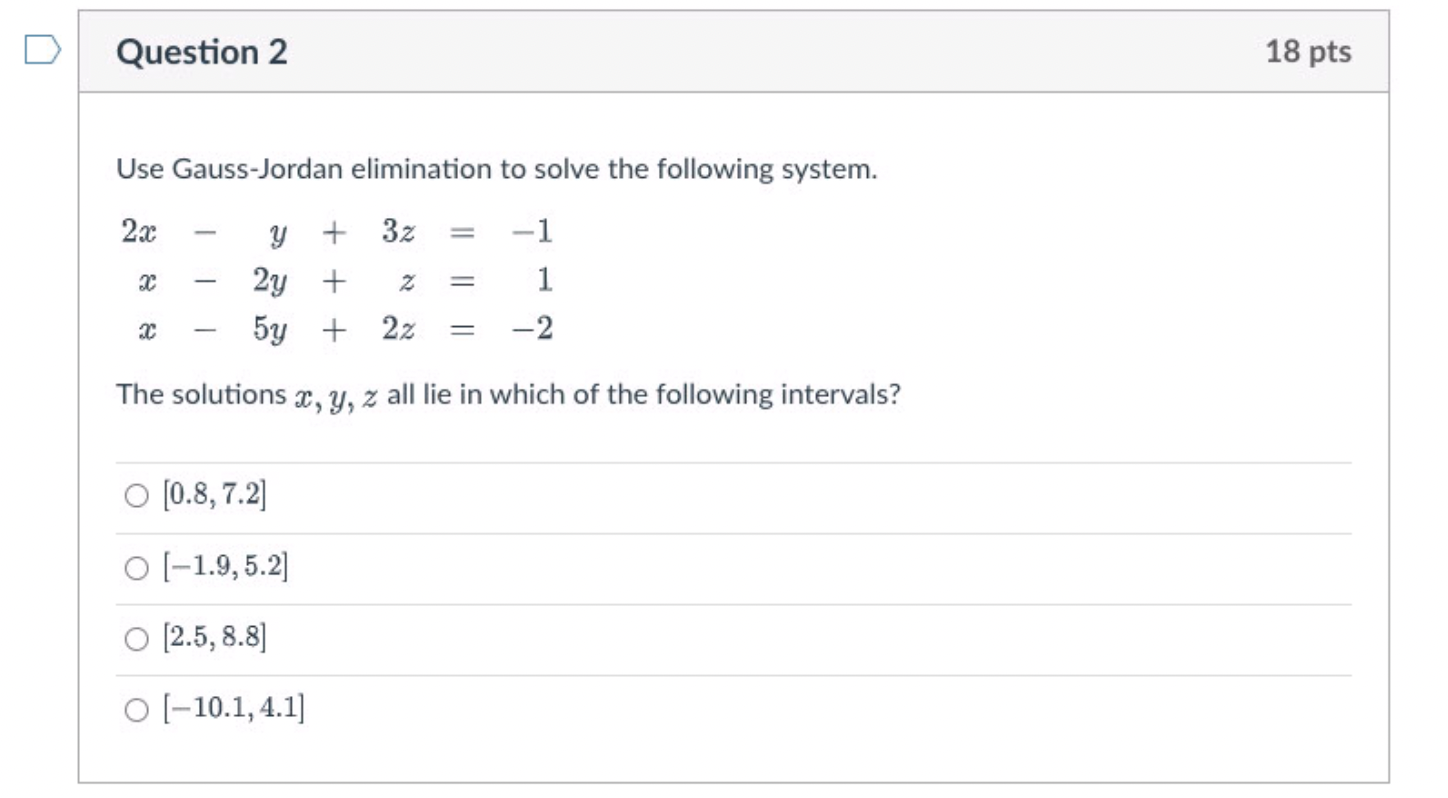 Solved Use Gauss-Jordan elimination to solve the following | Chegg.com
