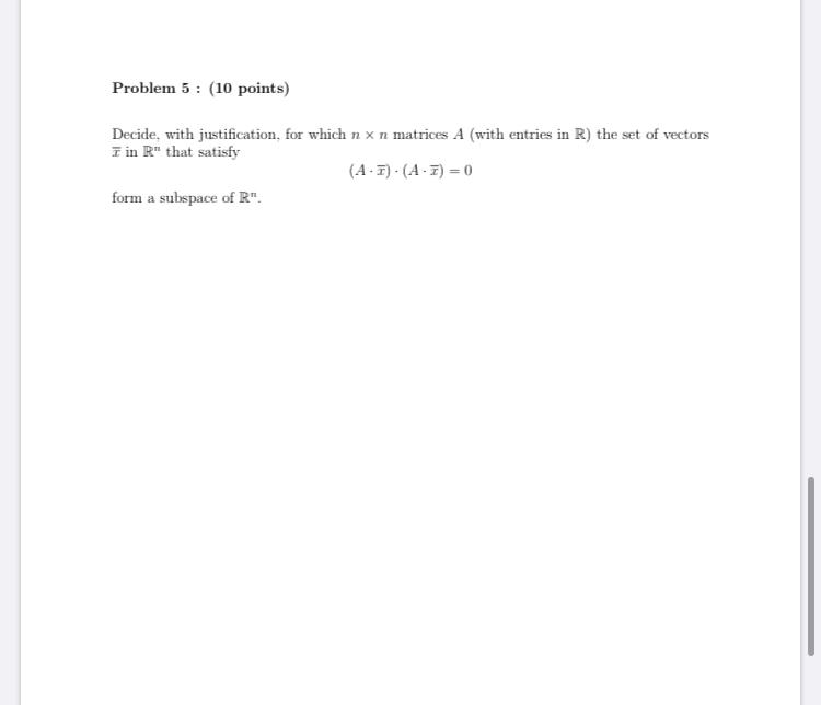 Solved Problem 5 : (10 points) Decide, with justification, | Chegg.com Solved Problem 5 : (10 points) Decide, with justification, | Chegg.com