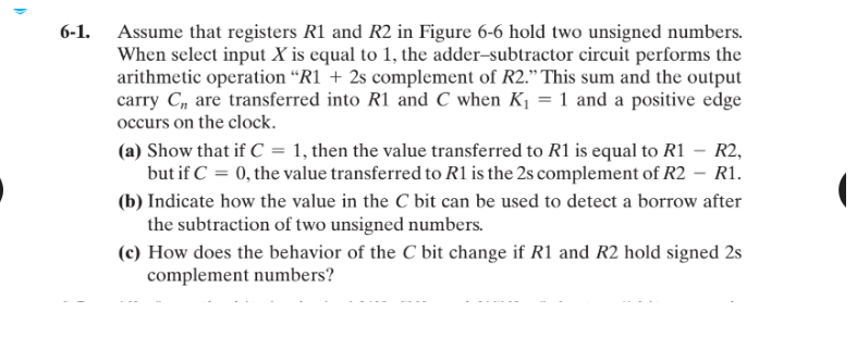Solved 1. Assume that registers R1 and R2 in Figure 6−6 hold | Chegg.com