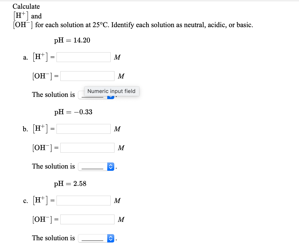 Solved Calculate the [OH-] of each of the following | Chegg.com
