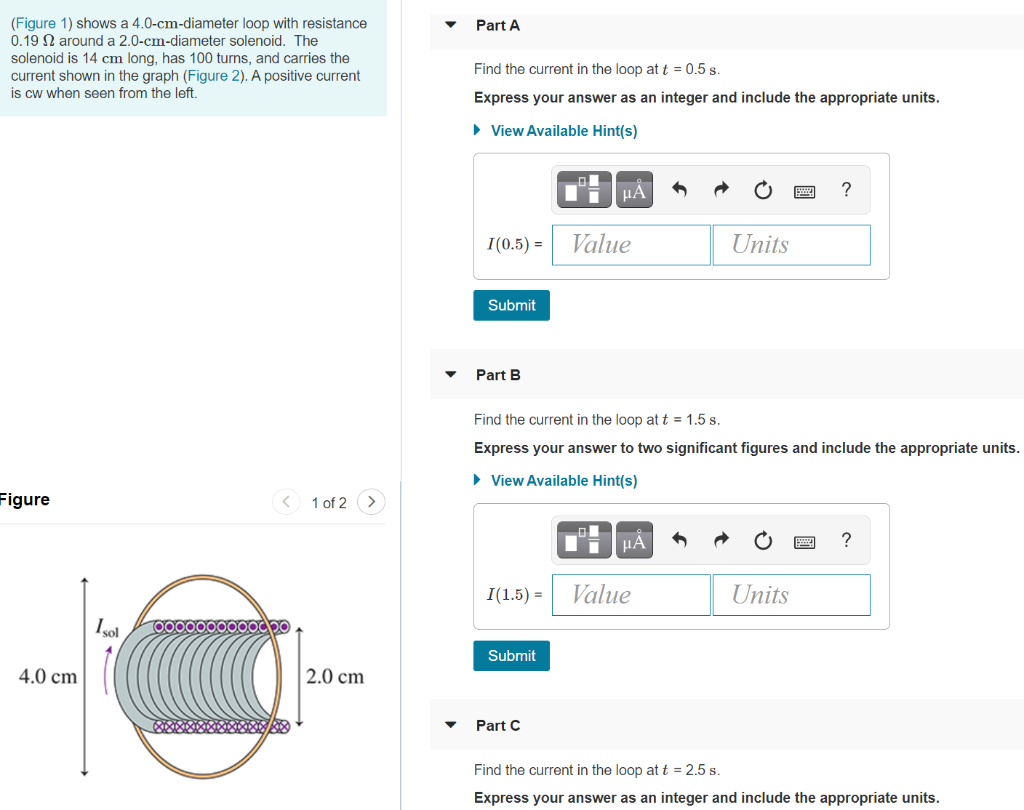 Solved Part A (Figure 1) shows a 4.0-cm-diameter loop with | Chegg.com