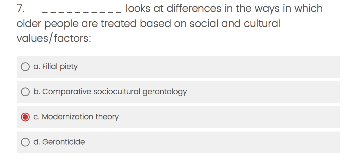 Solved 7. looks at differences in the ways in which older | Chegg.com