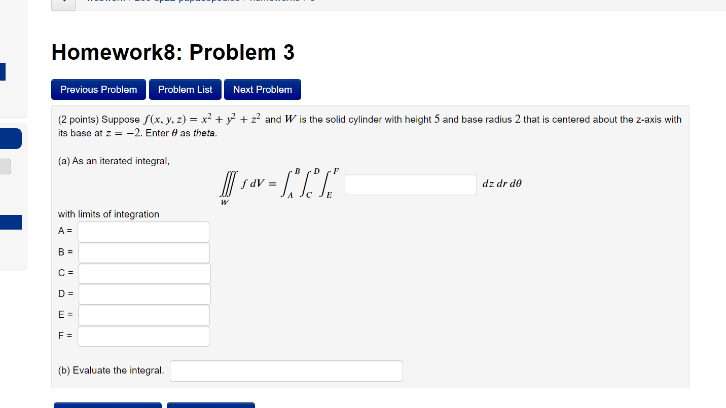Solved Homework8: Problem 5 Previous Problem Problem List | Chegg.com