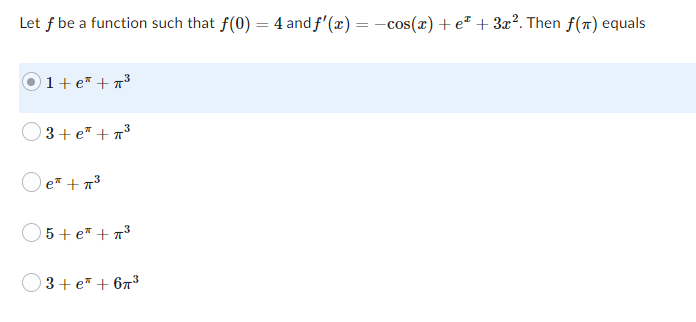Solved Let f be a function such that f(0)=4 and | Chegg.com
