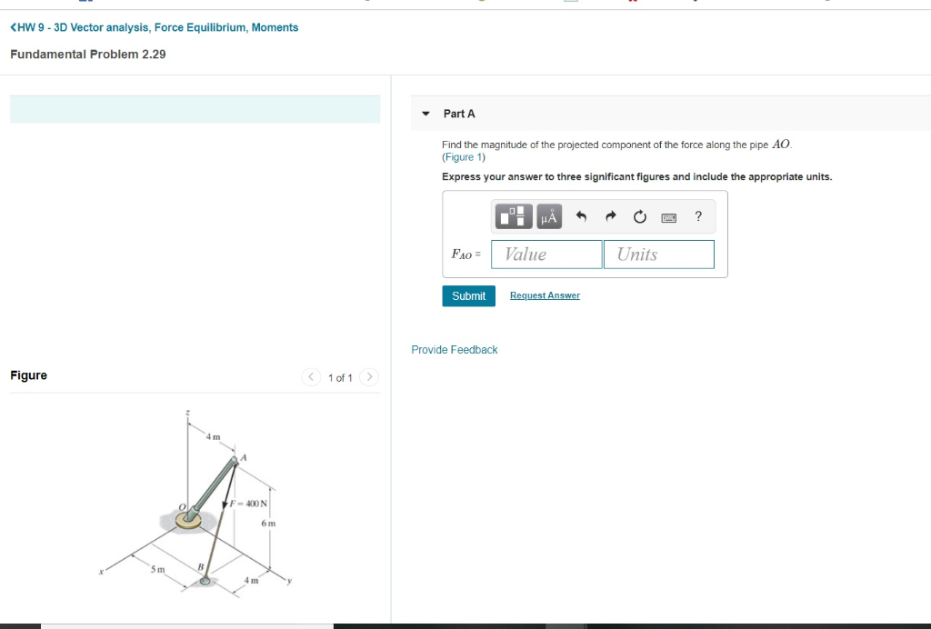 Solved HW 9-3D Vector analysis, Force Equilibrium, Moments | Chegg.com