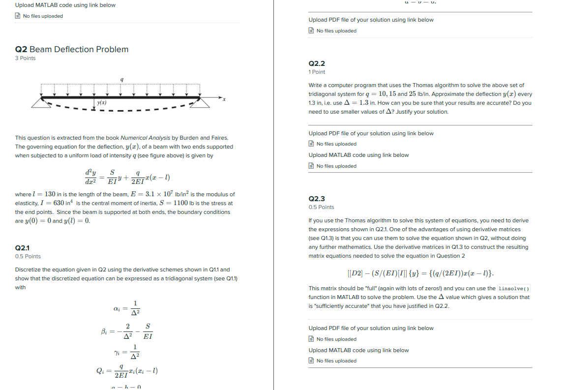 Upload MATLAB code using link below No files uploaded | Chegg.com