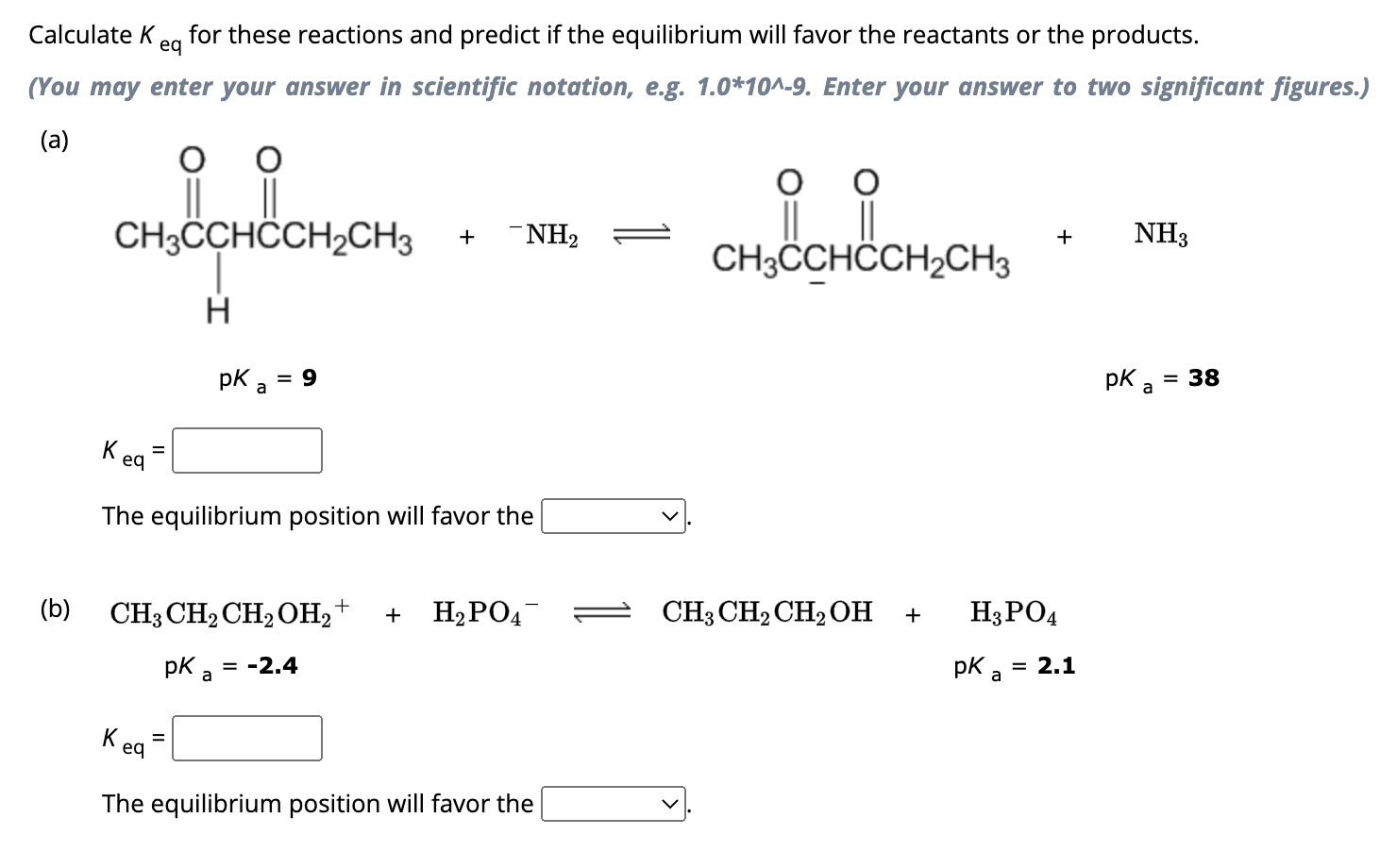 Solved Calculate Keq for these reactions and predict if the | Chegg.com