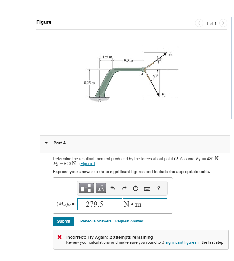 Solved Figure1 ﻿of 1Part ADetermine the resultant moment | Chegg.com