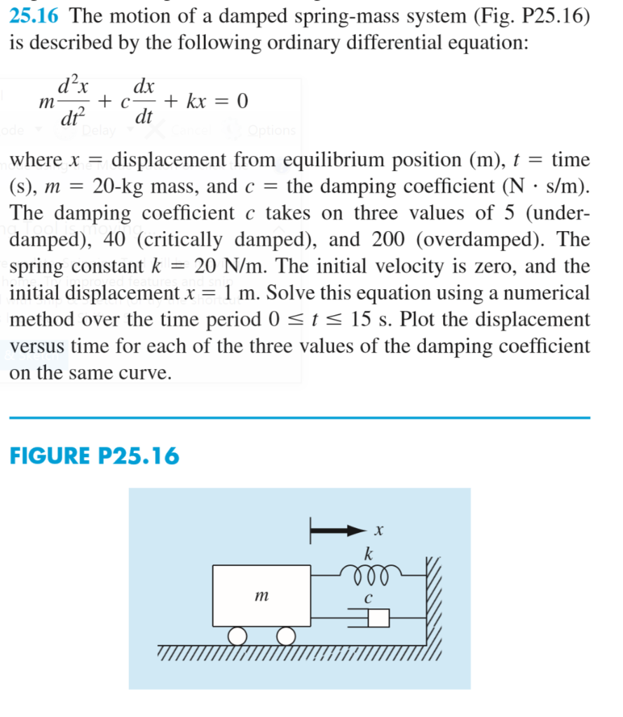 Solved Problem 25.16. Here, use MATLAB’s ‘ode45’ intrinsic | Chegg.com Solved Problem 25.16. Here, use MATLAB’s ‘ode45’ intrinsic | Chegg.com
