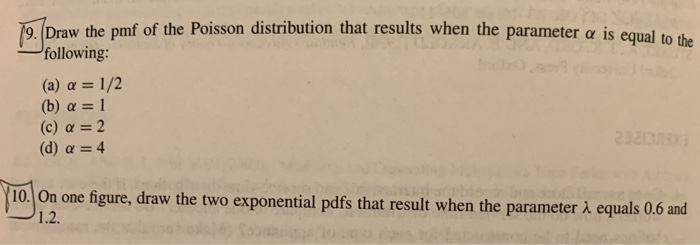 Solved 9 Draw the pmf of the Poisson distribution that | Chegg.com