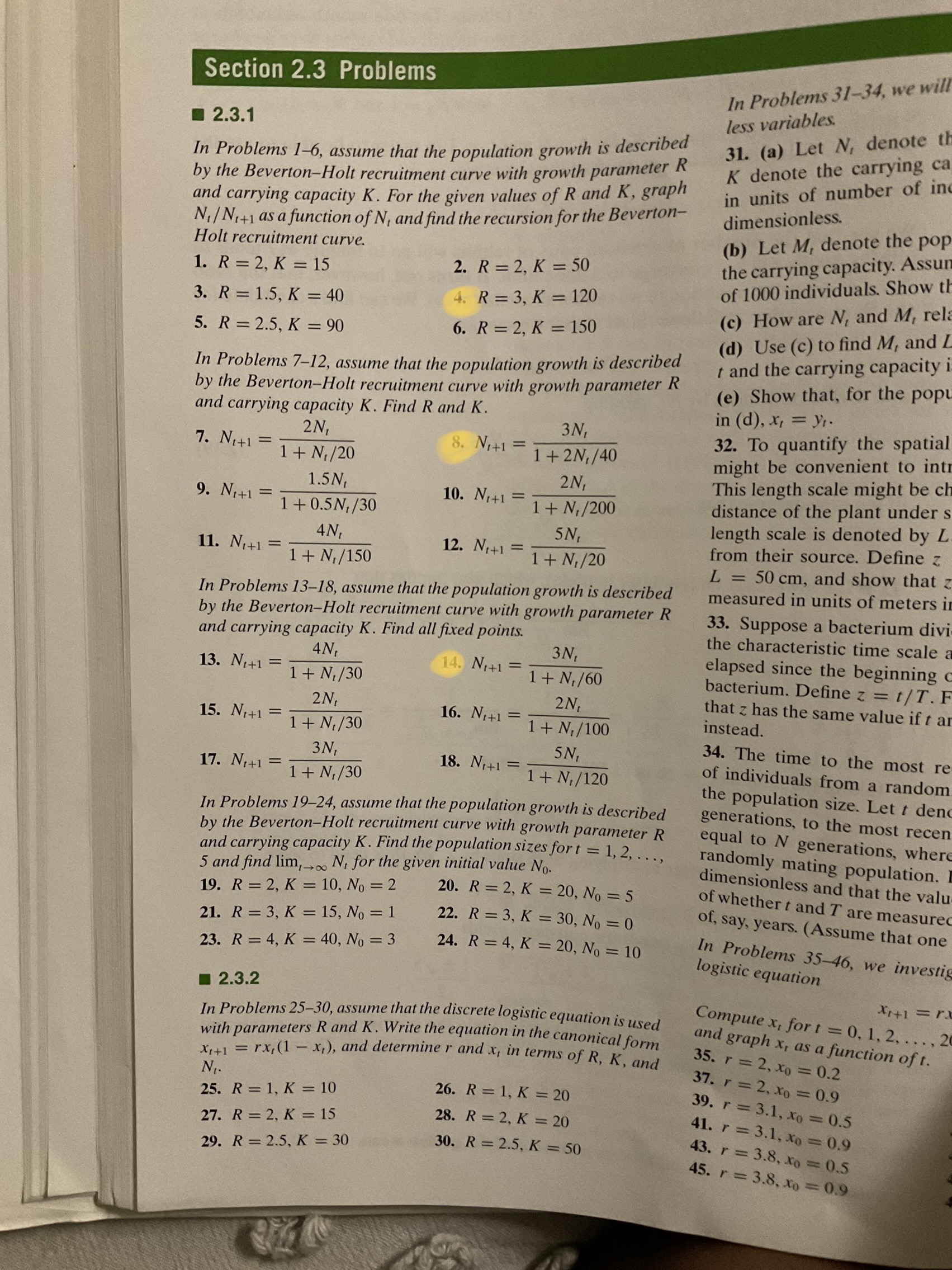 Solved 2.3.1 In Problems 1-6, assume that the population | Chegg.com