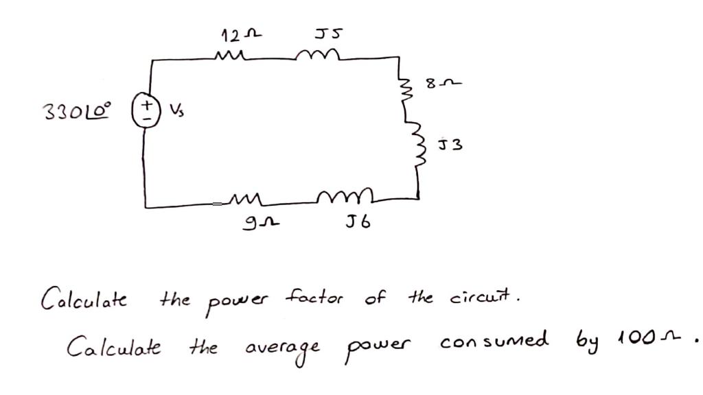 Solved 121 JS 80 33010° J3 mm J6 the circuit. Calculate the | Chegg.com