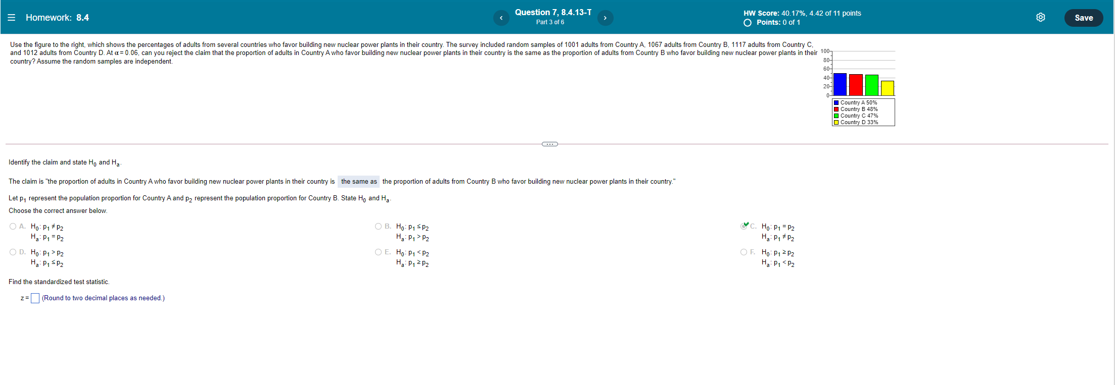 Solved = Homework: 8.4 Question 7, 8.4.13-T Part 3 of 6 > HW | Chegg.com