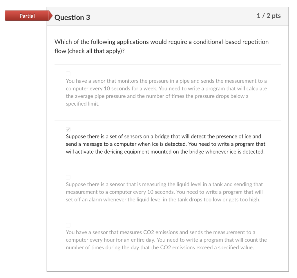 Solved Partial Question 3 1/2 pts Which of the following | Chegg.com