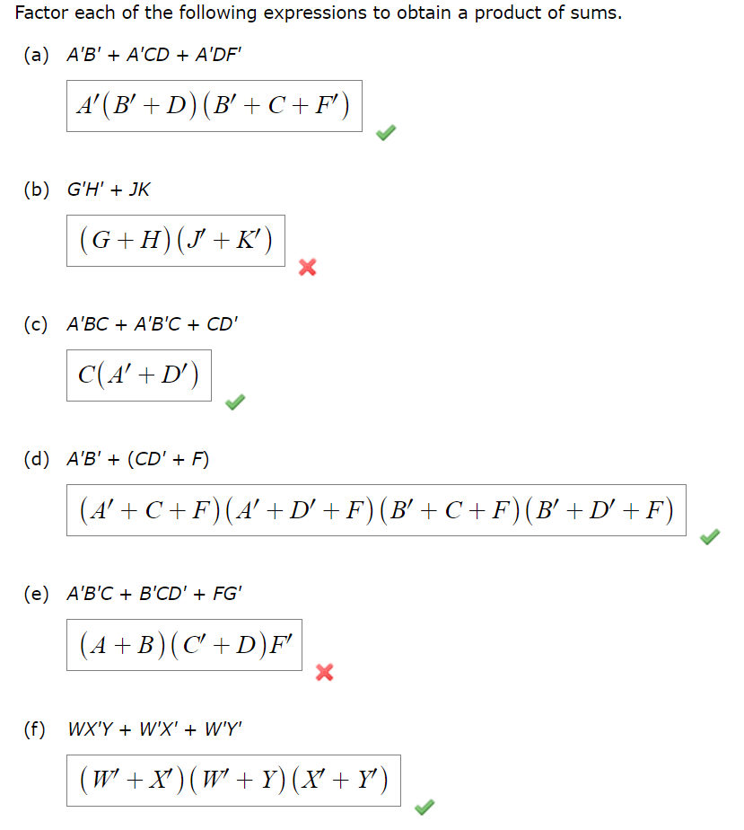 Solved Please help me solve this questionFactor each of the | Chegg.com