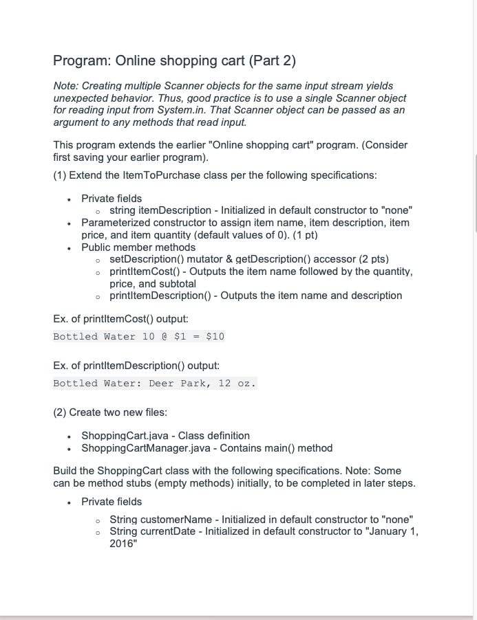 Solved Online shopping cart (Part 1) (1) Create two files to | Chegg.com