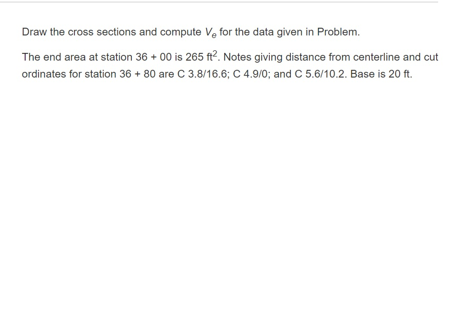 Solved Draw the cross sections and compute Ve for the data | Chegg.com