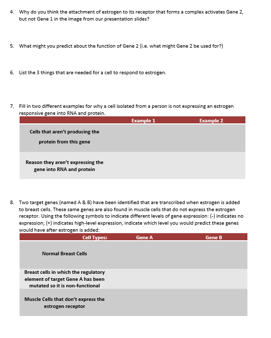 Solved Regulation of Gene Expression Handout - 3 1. | Chegg.com