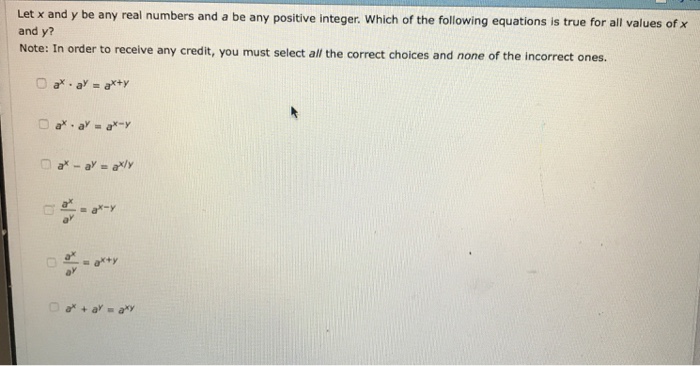 Solved y be any real numbers and a be any positive integer, | Chegg.com