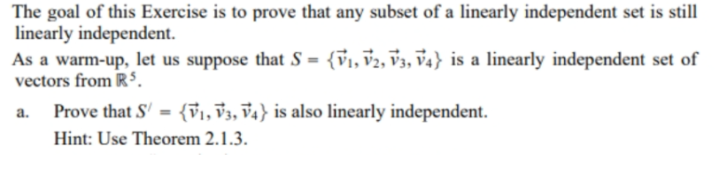 Solved The goal of this Exercise is to prove that any subset | Chegg.com