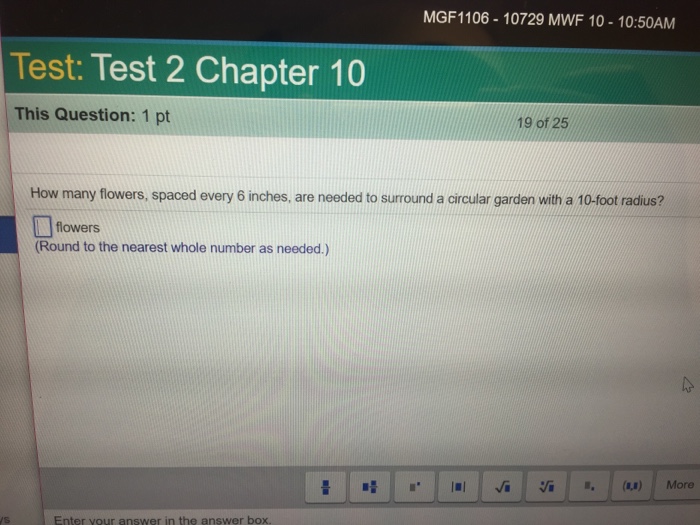 Solved MGF1106 10729 MWF 10 10:50AM Test: Test 2 Chapter 10 | Chegg.com