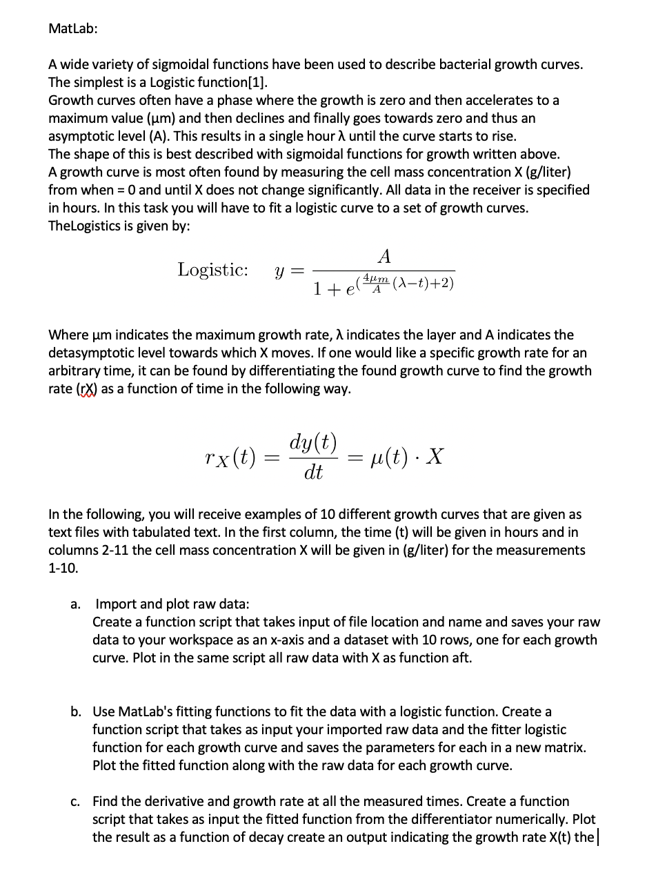 MatLab: A wide variety of sigmoidal functions have | Chegg.com