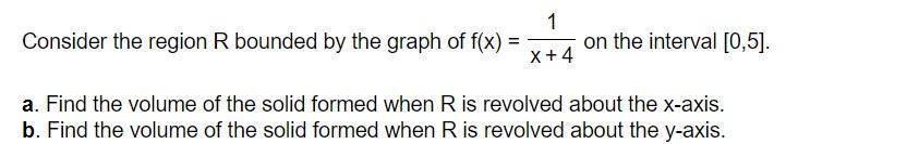 Solved 1 Consider the region R bounded by the graph of f(x) | Chegg.com