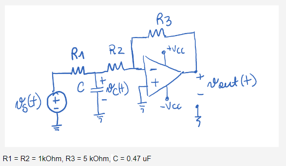 Solved R1=R2=1kOhm,R3=5kOhm,C=0.47u | Chegg.com