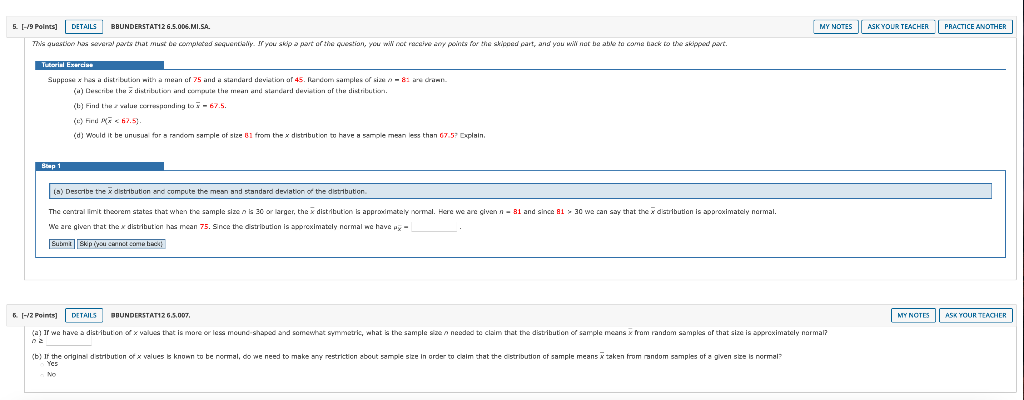 Solved 5. [-19 Points] DETAILS BBUNDERSTAT12 6.5.006.MI.SA. | Chegg.com