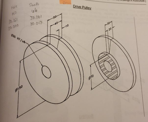 Solved P14-2 draw and dimension the drive pulley using | Chegg.com