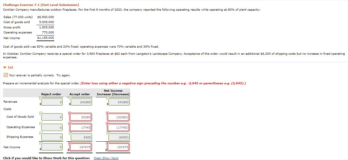 Solved Challenge Exercise 7-1 (Part Level Submission) | Chegg.com