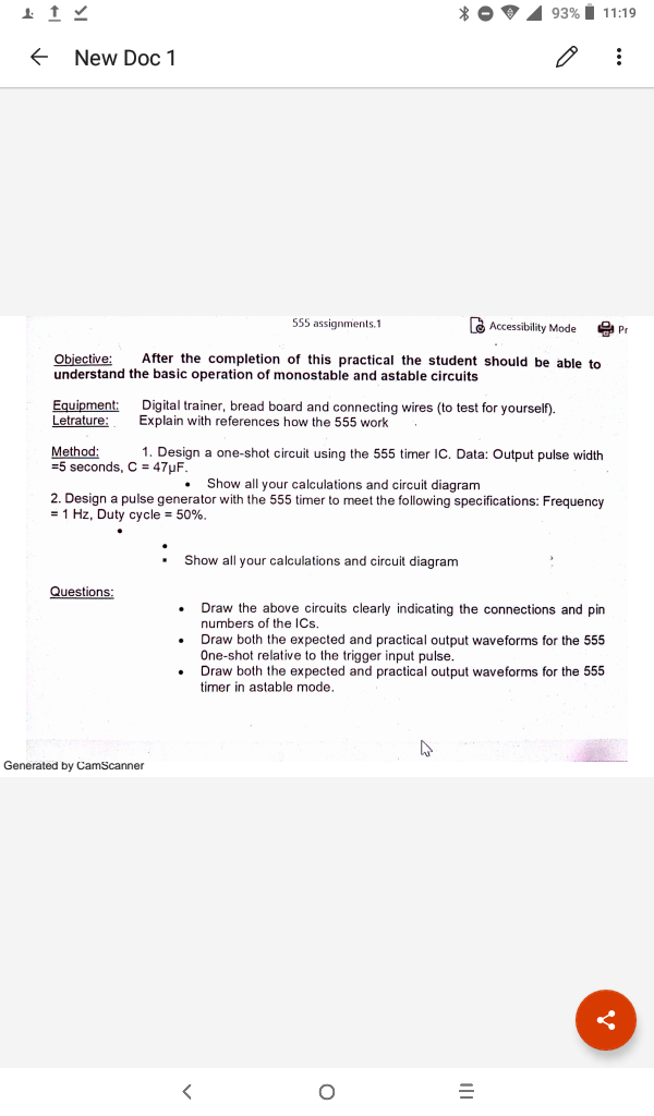 Solved 11 93% 1 11:19 { New Doc 1 555 assignments. 1 | Chegg.com