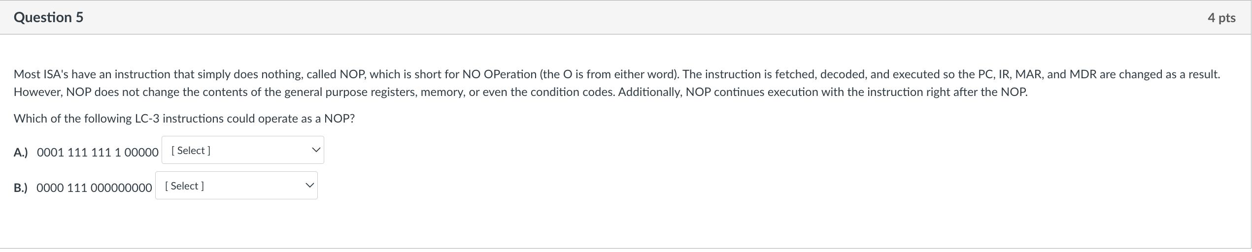 Solved However, NOP does not change the contents of the | Chegg.com