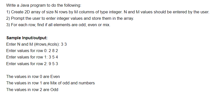 Solved Write a Java program to do the following: 1) Create | Chegg.com