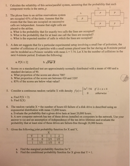 Solved Calculate the reliability of this series/parallel | Chegg.com