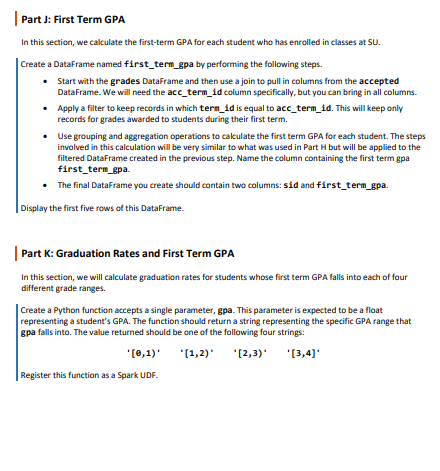 Solved | Part J: First Term GPA In this section, we | Chegg.com