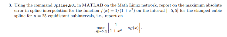 3. Using the command Spline-GUI in MATLAB on the Math | Chegg.com