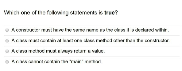 Solved Which one of the following statements is true? A | Chegg.com