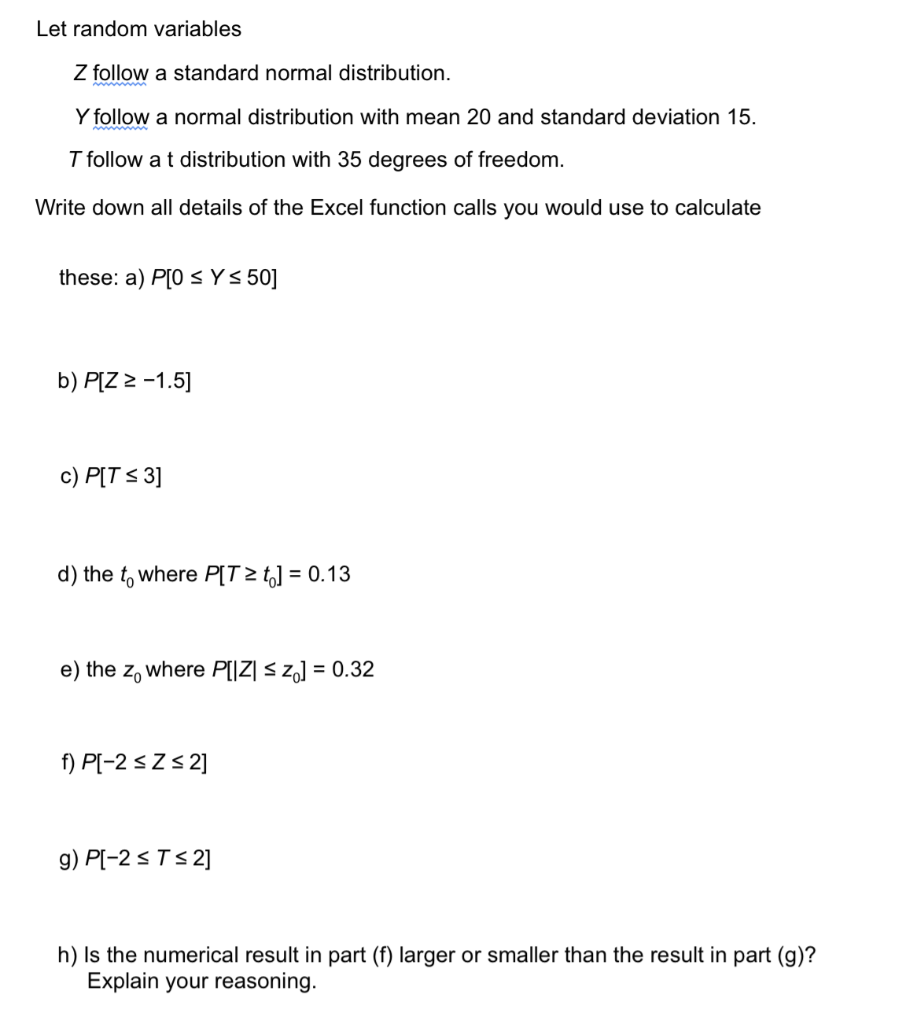 Solved Let random variables Z follow a standard normal | Chegg.com