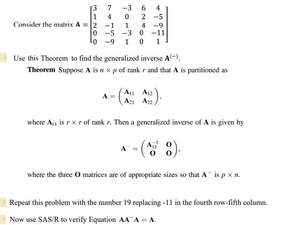 Solved Consider the matrix | Chegg.com