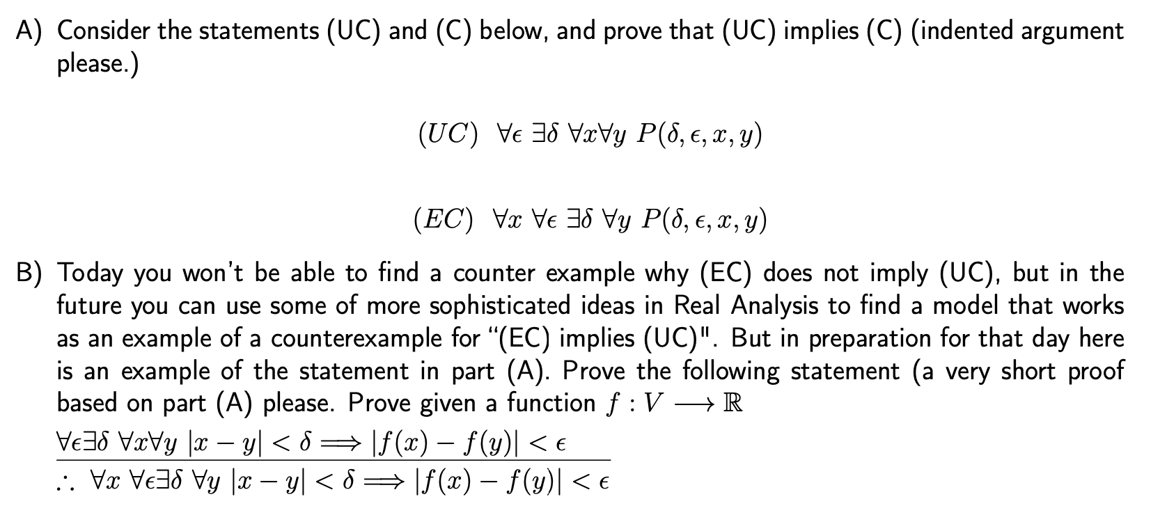 A) Consider the statements (UC) and (C) below, and | Chegg.com