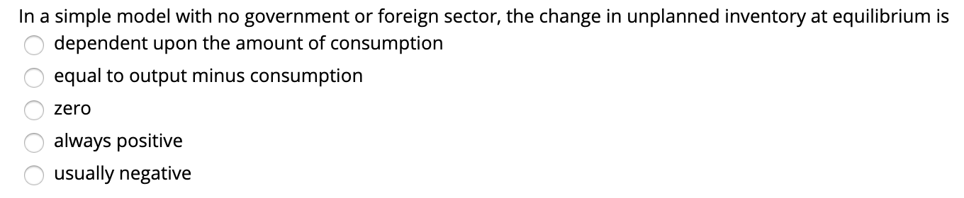 Solved In a simple model with no government or foreign | Chegg.com