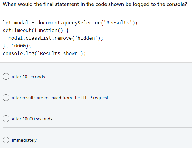 Solved You've written the event listener shown below for a | Chegg.com