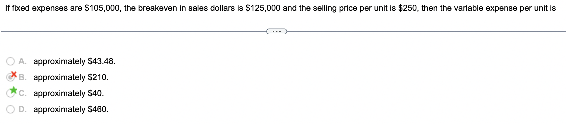 Solved If fixed expenses are $105,000, the breakeven in | Chegg.com