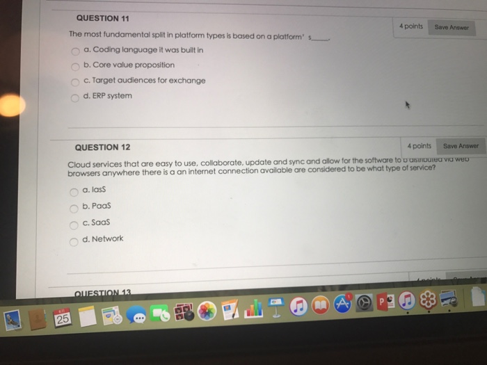 Solved The most fundamental split in platform types of based | Chegg.com